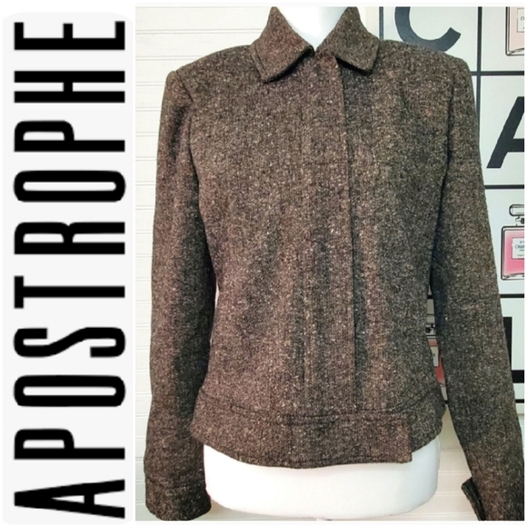 Apostrophe | Jackets & Coats | Apostrophe Brown Multicolor Zipup Jacket ...
